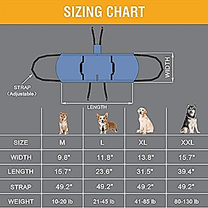 Dog Carry Sling, Emergency Backpack Pet Legs Support & Rehabilitation Dog Lift Harness for Nail Trimming, Dog Carrier for Senior Dogs Joint Injuries, Arthritis, Up and Down Stairs (XL, Blue)
