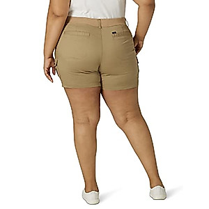 Lee womens Plus Size Flex-to-go Mid-rise Seamed Cargo Shorts, Oscar Khaki, 18 Plus