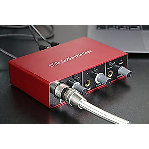 Audio Interface USB Audio Interface with Mic Preamplifier USB Audio Mixer Recorder with 48V Phantom Power, 24 Bit, Support Tablet, Computers and Other Equipment Recording （NO DAW Software included）