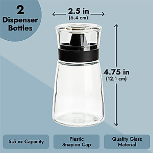 Juvale 2 Piece Small Oil and Vinegar Dispenser Set for Kitchen, Glass Cruet Bottles with No Drip Tops for Salad Dressing, Balsamic, Soy Sauce (5.5 oz)