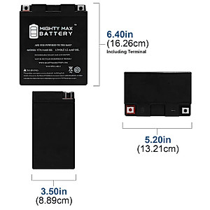 Mighty Max Battery YTX14AH-BS - 12 Volt 12 AH, 210 CCA, Rechargeable Maintenance Free SLA AGM Motorcycle Battery