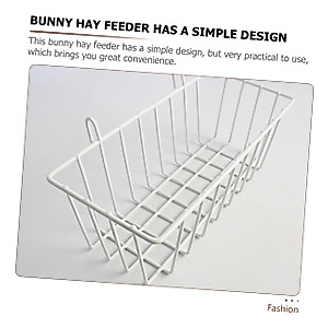 Balacoo Rabbit Rack Bunny Feeder Rabbit Feeders Convenient Rabbit Feeder Hanging Rabbit Feeder Daily Use Rabbit Feeder Rack for Rabbits Feeder Rabbit Grid Accessories Shelf Metal White