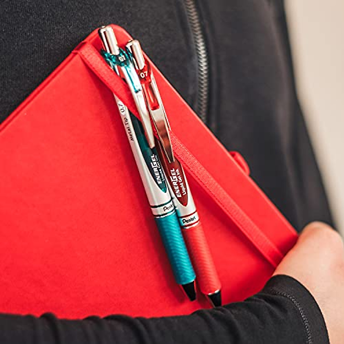 Pentel EnerGel Pearl RTX, 0.7mm, Black Ink, Box of 12 (BL77PWP-A)