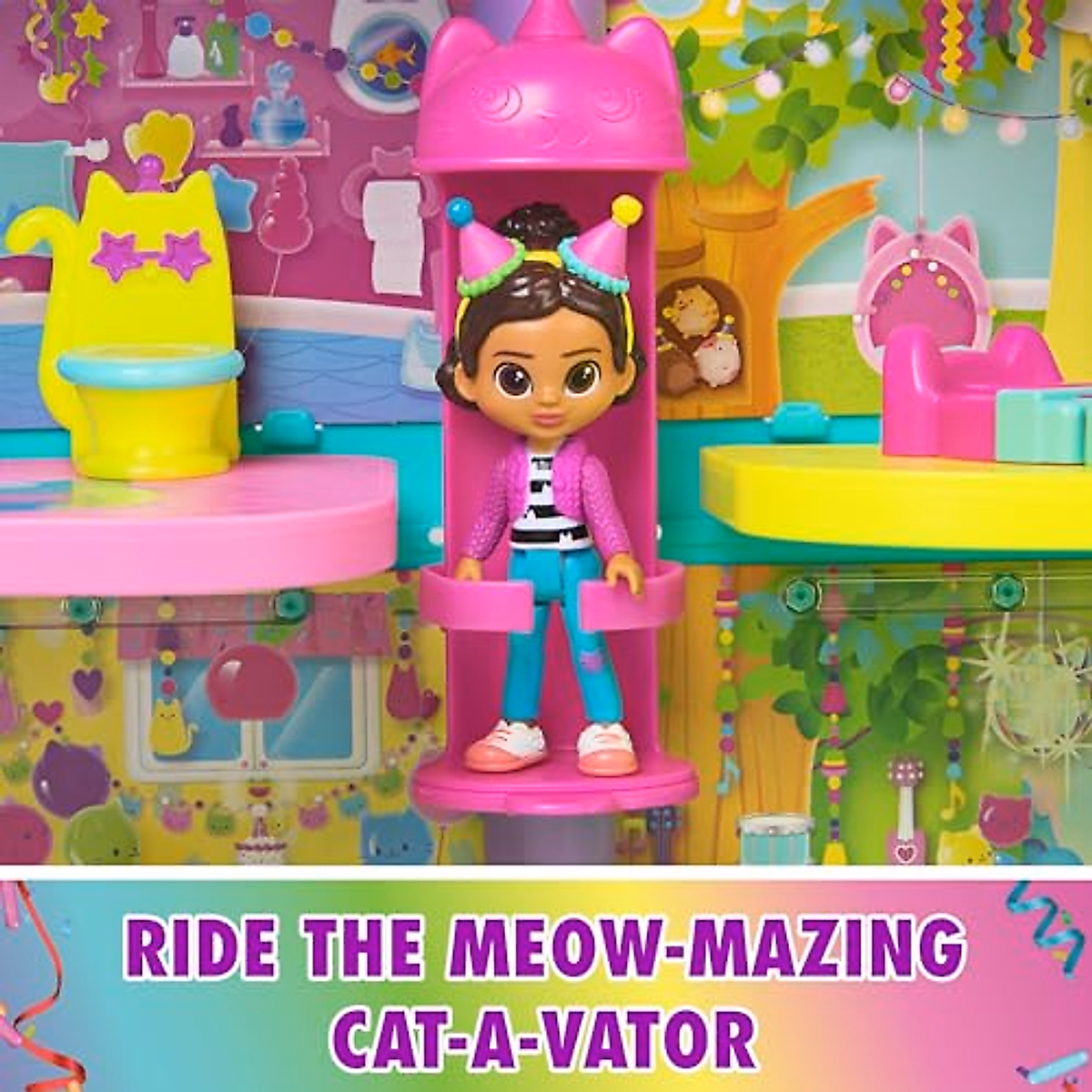 Gabby’s Dollhouse, Cakey’s Fruit Smoothie Balcony Playset, 8-Pcs with Toy Figures, Dollhouse Accessories & Sensory Play, Kids Toys for Girls & Boys 3+