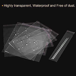 uxcell 100Pcs Clear Cello Bags, 4-5/8" x 5-3/4" Plastic Self Sealing OPP Cello Treat Bags Cello Poly Bags for Packing Cookies Candy Jewelry Gifts, Clear
