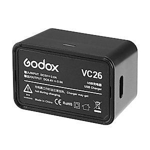 Godox VC26 USB Battery Charger DC 5V Input DC 8.4V Output for Charging Godox V1S V1C V1N V1F V1O V1P Round Head Flash Battery