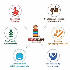 Shumee - Wooden Keys Rattle for Babies - Sensory Developmental Musical Teething Toy - Age 6 Months+