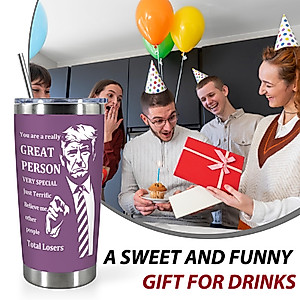 Birthday Gifts for Men Women, Thank You Appreciation Gifts, Sometimes You Forget You Are Awesome Gifts, Inspirational Birthday Gifts for Best Friends, Coworker, Boss, 20 Oz Tumbler, Purple