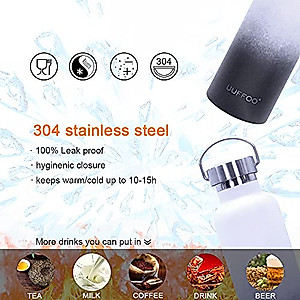 Stainless Steel Vacuum Flask, 750ML/25 oz Double Wall Vacuum Insulated Water Bottle, Portable Travel Vacuum Flask for Outdoor Sports Travel and Office.(Black）