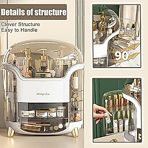 MNZJIA Cosmetics Makeup Organizer,Skincare Organizer,Dustproof Waterproof Large Cosmetics Organizer,Jewelry Lipstick Organizer(White)