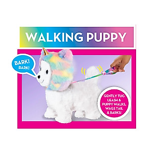 Barbie Walk & Wag Puppy Interactive Feature Plush, Walks, Barks, and Wags Tail Like a Real Dog, Kids Toys for Ages 3 Up by Just Play