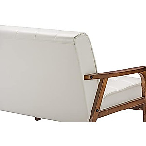 Baxton Studio Mid-Century Masterpieces Loveseat, White