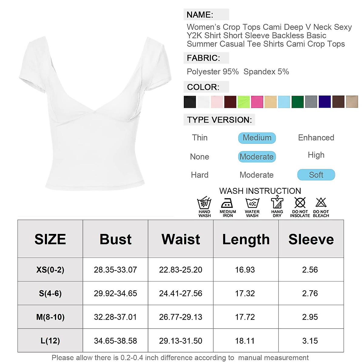 Women’s Crop Tops Cami Deep V Neck Sexy Y2K Shirt Short Sleeve Backless Basic Summer Casual Tee Shirts Cami Crop Tops (as1, Alpha, s, Regular, Regular, White)