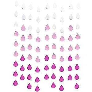 Lauthen.S Raindrop Garland, 38ft Glitter Paper Garland for Baby Shower Birthday Wedding Backdrop Party Hanging Decoration Nursery Home Ornaments Pink
