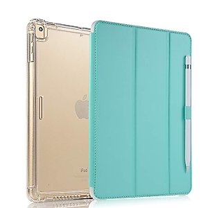 Valkit iPad Pro 9.7 Case 2016 (Old Model), Smart Slim Stand Translucent Frosted Back Cover with Pencil Holder for Apple iPad Pro 9.7 Inch (A1673 A1674 A1681) with Auto Wake/Sleep,Green