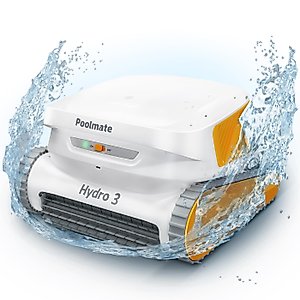 Poolmate Hydro 3 Robotic Pool Cleaner for Inground/Above Ground Pools, 150W Power, Max 200mins Runtime, 4.1L Filter Basket Cordless Pool Vacuum Robot Waterline Auto Cleaning Function (2024 New)