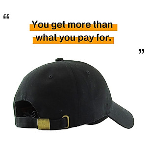 KB-LOW BLK Classic Cotton Dad Hat Adjustable Plain Cap. Polo Style Low Profile (Unstructured) (Classic) Black Adjustable