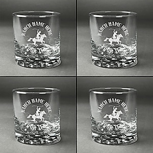 Western Ranch Whiskey Glasses (Set of 4) (Personalized)