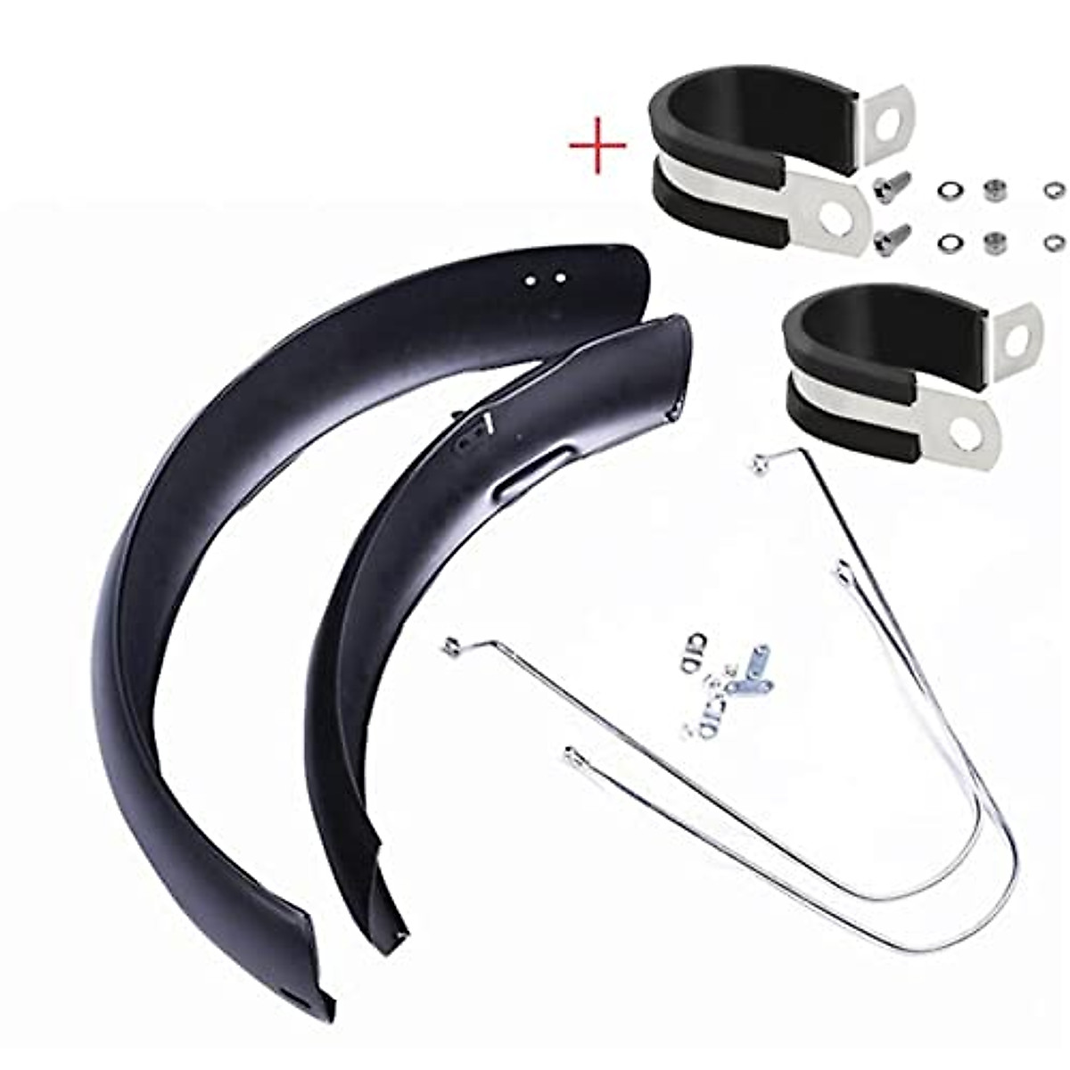 ZEWEZ Bike Fender, Bicycle Fender 20inch Bicycle Mudguard E-Bike Electric 20x4.0 tire Folding Bike Fender Iron Sturdy Durable Mud Guard Suit (Color : 1 Suit with Caliper)