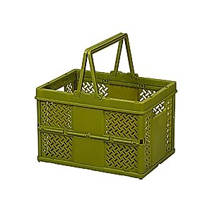 Grocery Basket Collapsible Crates for Storage, Instant Crate Collapsible Shopping Basket Milk Crate Storage Trunk Plastic Basket with Handle for Sundries/food/clothes
