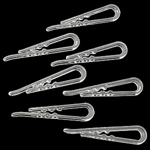 FMHXG 100PCS U Shape Clear Plastic Crocodile Shirt Clip Large 50MM Mini Skateboarding Shoes Folding Clip for Tie Socks Pants Skirt Fixing Clothes