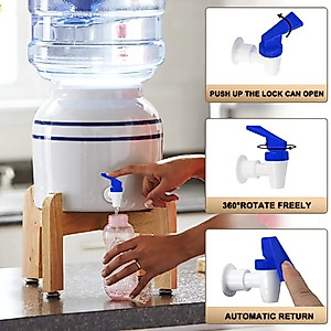 LifCratms 2Pcs Replacement Cooler Faucet, 2 Blue Internal Thread Plastic Spigot Water Dispenser Tap Set for Water Cooler Dispenser Water Bucket