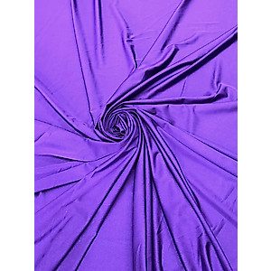 Premium Yoga Nylon Spandex Fabric - Ultra-Soft & Stretchy 4-Way Stretch Fabric by The Yard - Perfect for Activewear and Swimsuit Fabric, and More -1 Yard - 58 Inch Width (Purple)