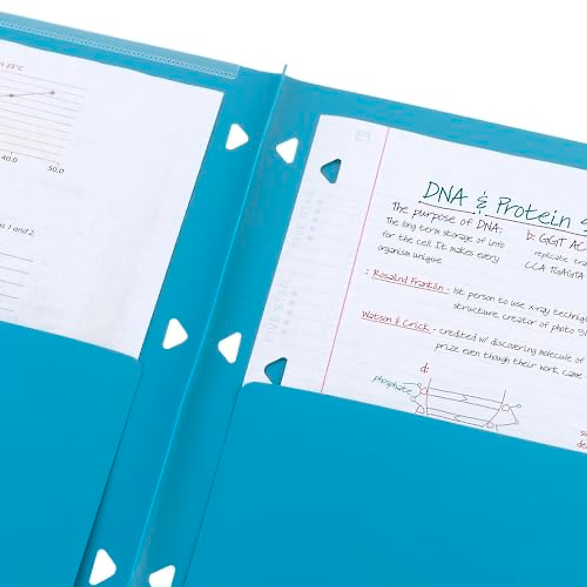 Five Star Pocket Folder + Study App, 4 Pack, 2 Pocket Folder, Customizable Cover, Fits 3 Ring Binder, White, Amethyst Purple, Harvest Yellow, Tidewater Blue (330092B-ECM)