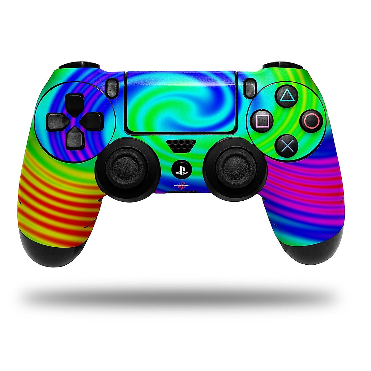 WraptorSkinz Skin Compatible with Sony PS4 Dualshock Controller PlayStation 4 Original Slim and Pro Rainbow Swirl (Controller NOT Included)