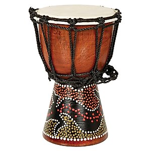 X8 Drums Mini Djembe Drum with Gecko Painted Design