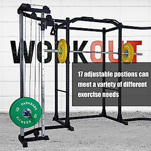 fissfire Power Cage with Cable Crossover Home Gym 1200lbs Workout Equipment Pulley System Gym Squat Rack