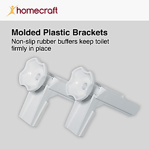 Homecraft Savanah Raised Toilet Seat, 4" High Elevated Toilet Seat Locks Onto Standard Toilets, Portable Assistance Commode Seat with Sturdy Brackets, Medical Aid for Elderly, Disabled, Limited Mobility