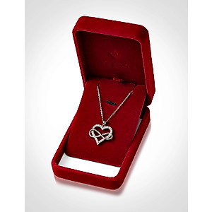 Jes & Jani Infinity Heart Necklace for Women, Love Heart Pendant with Cubic Zirconia and Infinity Necklace, 925 Sterling Silver Heart Necklace for Girlfriend