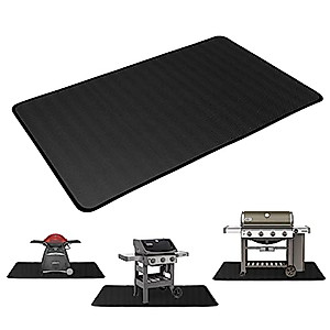 Sunerve Large Under Grill Mats, Grease matt under grill, 48*30 Inch Desk and Patio Protector Mats, Grill Matt for Patio, Fireproof Mat for Outdoor Smokers, Gas Grills, Fireproof Fire Pit Mat for Grass