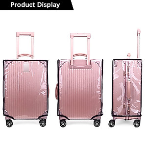 WCHOSOZH Luggage Cover, Clear Suitcase Cover Luggage Protector, Waterproof PVC Suitcase Cover for Wheeled Suitcases (28 inch)