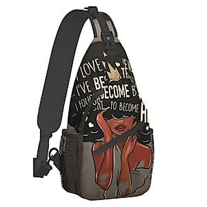 Tinysky African Girl Sling Bag Crossbody Shoulder Backpack Crossbody Bag for Women Sport Cycling