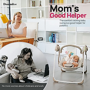 Baby Swing for Infants to Toddler, Portable Automatic Swing with Music, Adaptable Speed - 6-25 lbs, 0-9 Months