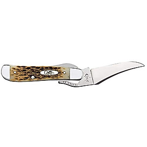 Case WR XX Pocket Knife Amber Jigged Bone Russlock Item #260 - (61953L SS) - Length Closed: 4 1/4 Inches