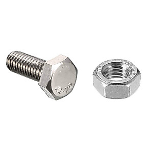 20 Set Hex Bolt Hex Head Screw Bolts 304 Stainless Steel Fully Threaded Hex Tap Bolts with Nut（M6x16mm）