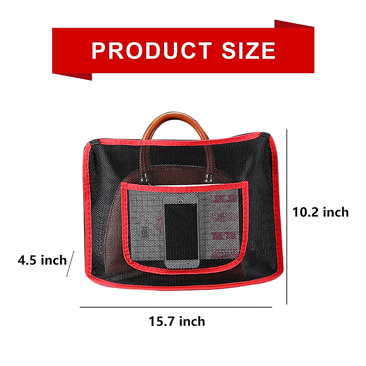 GKmow 2 PCS Car Storage Mesh Pocket Between Two Seats, Hanging Car Storage Organizer, Rear Seat Pet Child Mesh Barrier, Universal Mesh Storage Bag for Most Cars (Red #Upgrade Model)