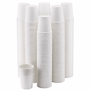 NYHI 300-Pack 6 oz. White Paper Disposable Cups – Hot/Cold Beverage Drinking Cup for Water, Juice, Coffee or Tea – Ideal for Water Coolers, Party, or Coffee On the Go’