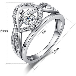 Engagement Rings Wedding Rings Promise Rings for Women Engagement Wedding Rings for Her CZ Diamond Rings Sterling Silver Rings for Women Oval Rings Cubic Zirconia Wedding Rings Simulated Diamond Rings