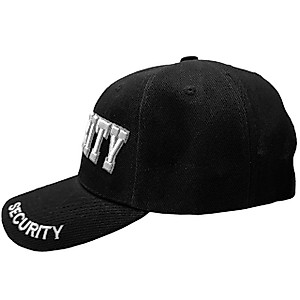 mens Security Hat Baseball Ball Cap Black Embroidered Adjustable 100% Cotton