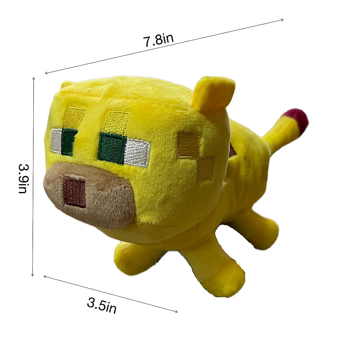 MALAER Stuffed Animals Creeper Plush Toy，Fancy Cat、Ocelot 、Wolf 、Pig Plush，Game Doll Pixel Miner Plushie ，Birthday Presents for Kids Boys Girls
