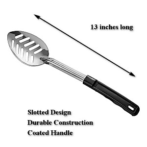 3 Pcs Large Slotted Spoons Stainless Steel, Cooking Spoons, Slotted Spoons for Cooking, 13 inches Metal Slotted Spoons, Slotted Serving Spoons, Kitchen Spoons Set with Coated Handle