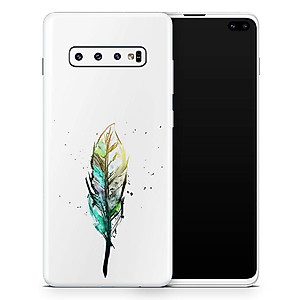 DesignSkinz Splatter Watercolor Feather Protective Vinyl Decal Wrap Skin Cover Compatible with The Samsung Galaxy S20 (Screen Trim & Back Glass Skin)