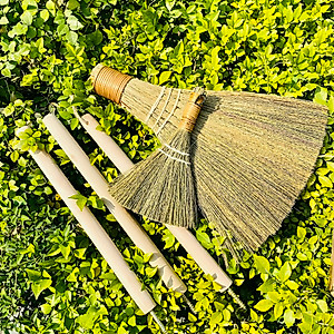 TTS For Home Handmade Whisk Sweeping Broom -Vietnamese Soft Straw Broom for Cleaning - Broom Decorative 9.45" Width,52.37" Length