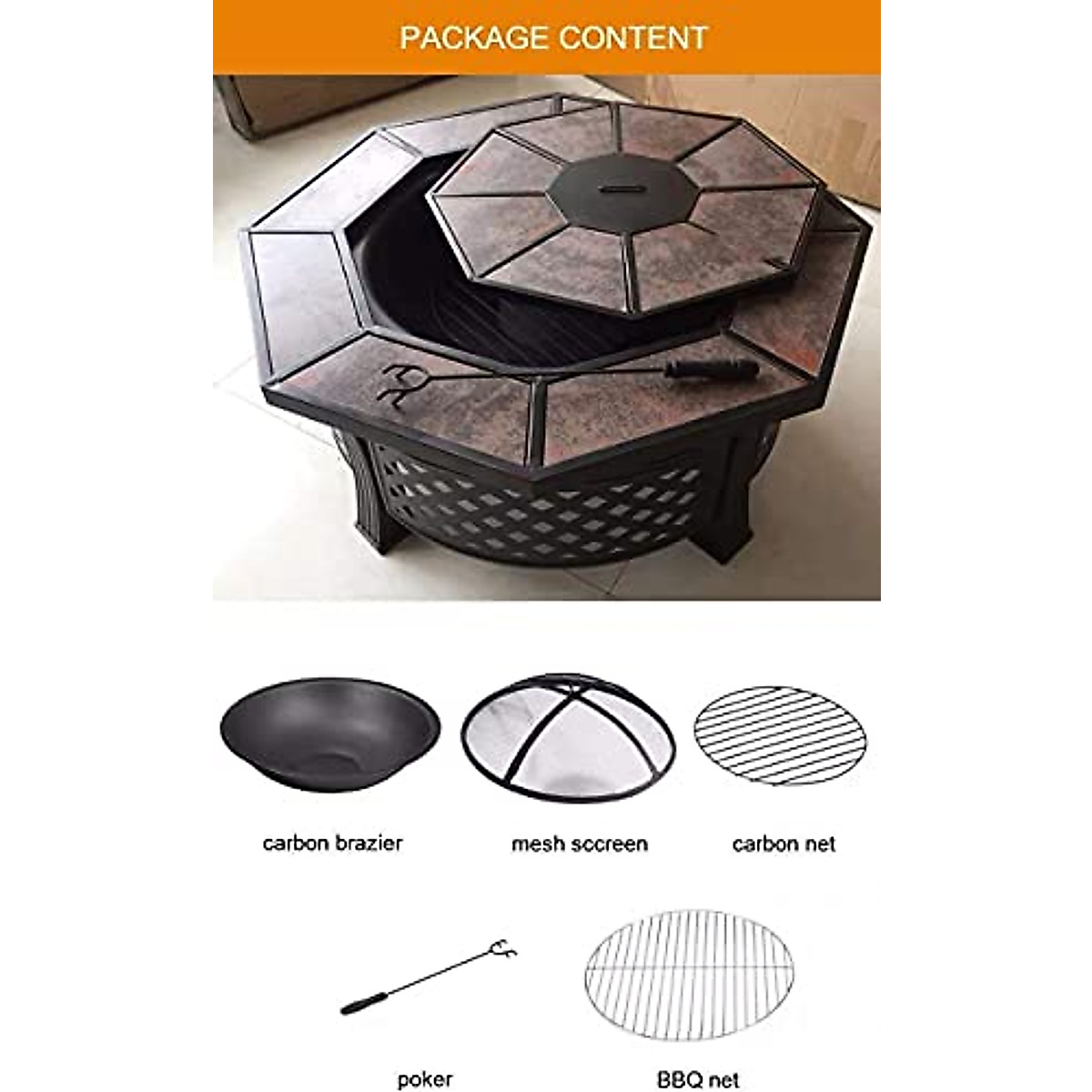 Fire Pits,BBQ Grill,for Outdoor Camping Picnic Bonfire Patio Backyard Garden Beaches Park,Family Essential Multifunctional Stove