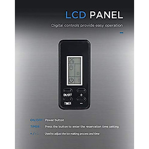 Ice Maker Machine with Automatic Enter Water for Countertop, 24 Square Ice Cubes Ready in 15 Mins, 40 lbs Per Day, Portable Stainless Steel Ice Maker with Ice Scoop and Basket…