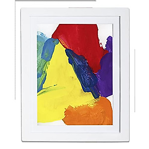 Package of 2 Li'l Davinci® Kid's Art Frames - front-opening, EZ Store wooden frames that allow you to hold up to 50 items in each! (2 frames for 8.5x11 items, White)